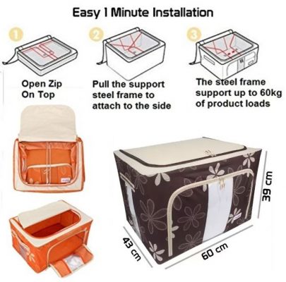 Foldable Steel Frame Covered Storage Box – MSStore.pk